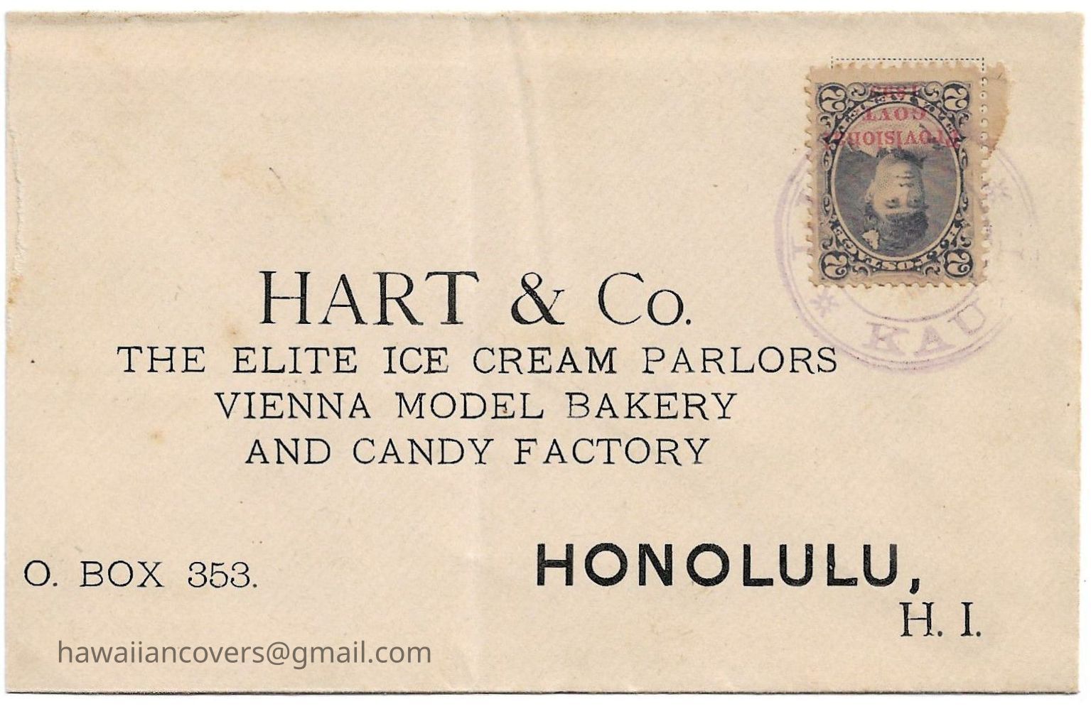 HART & Co. "THE ELITE ICE CREAM PARLORS VIENNA MODEL BAKERY AND CANDY ...