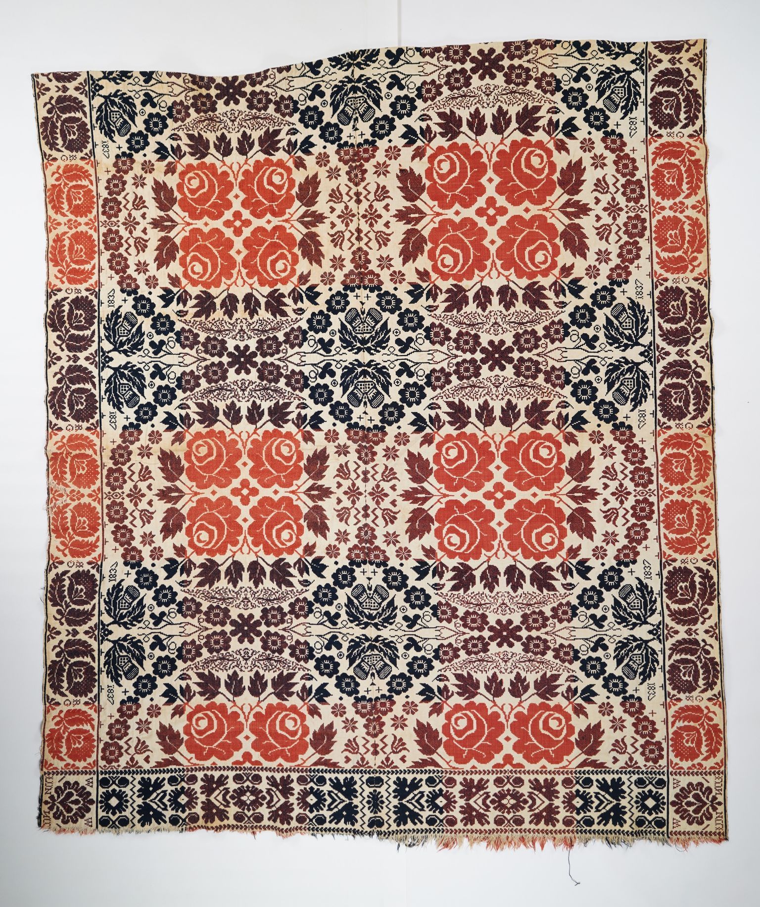 Ohio coverlet by William Lunn for R.G., 1837, doubleweave