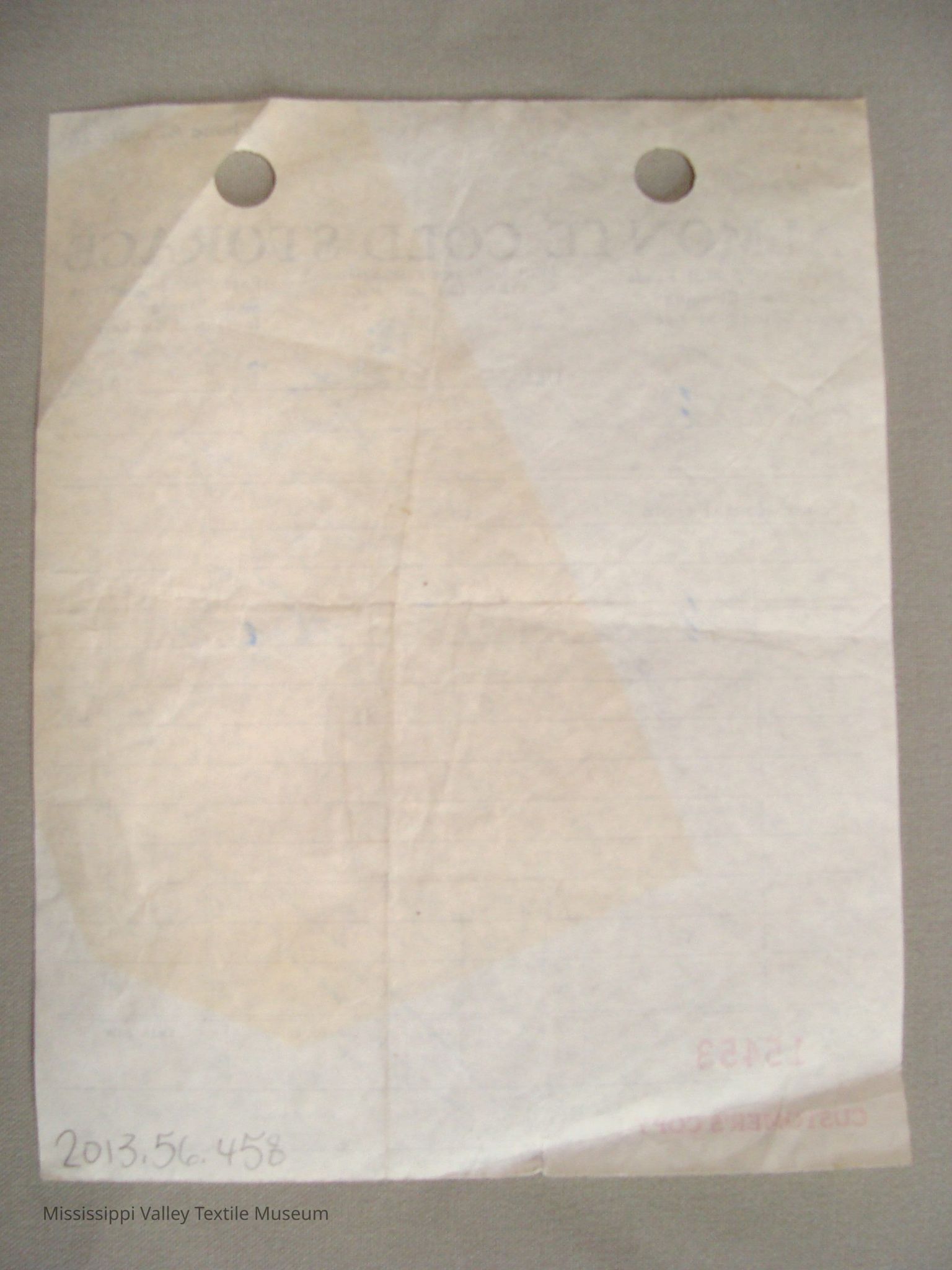 Almonte Cold Storage receipt for Len Fulton
