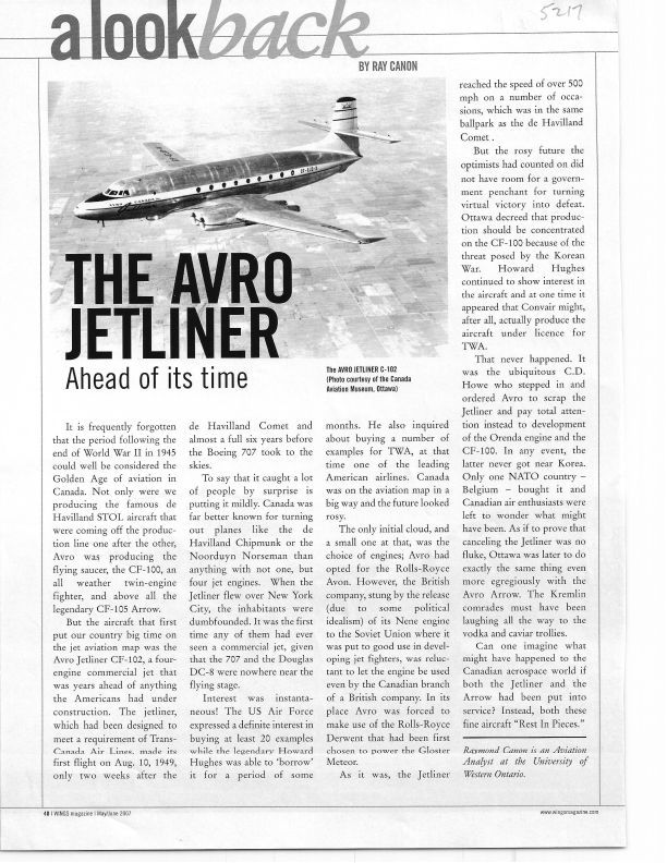 The Avro Jetliner