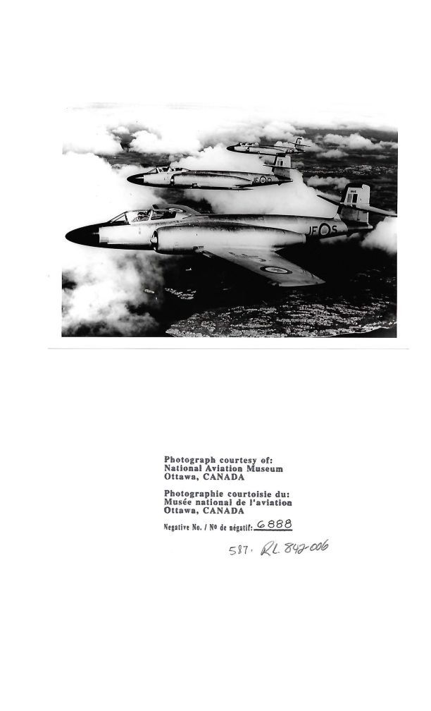Black and White 5'x7" Photo of 3 CF-100's Flying in Line Abreast ...