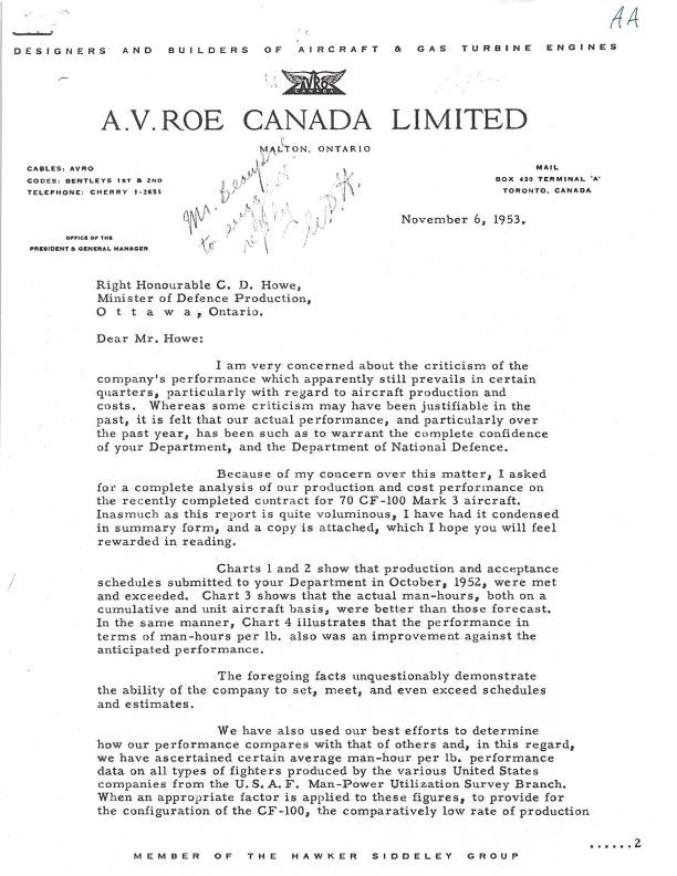 C Gordon letter to CD Howe