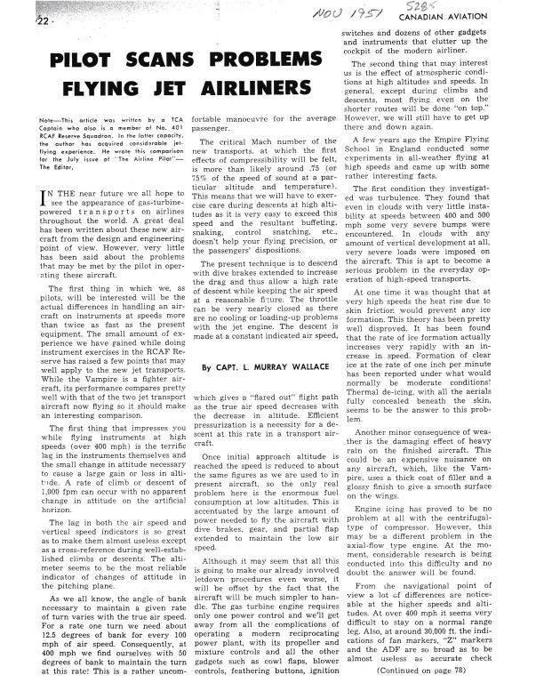Pilot scans problems flying jet airliners