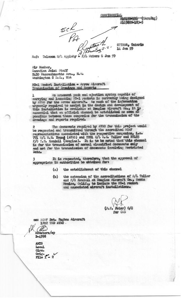 MB-1 Rocket Installation - Arrow Aircraft Transmission of Drawings and ...