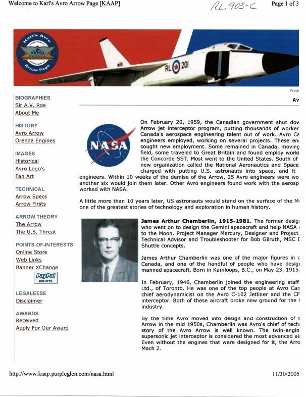 Karl's Avro Arrow Page - NASA