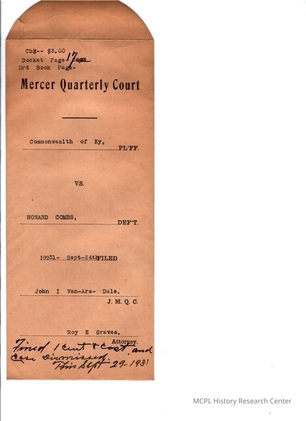 Commonwealth v Howard Combs