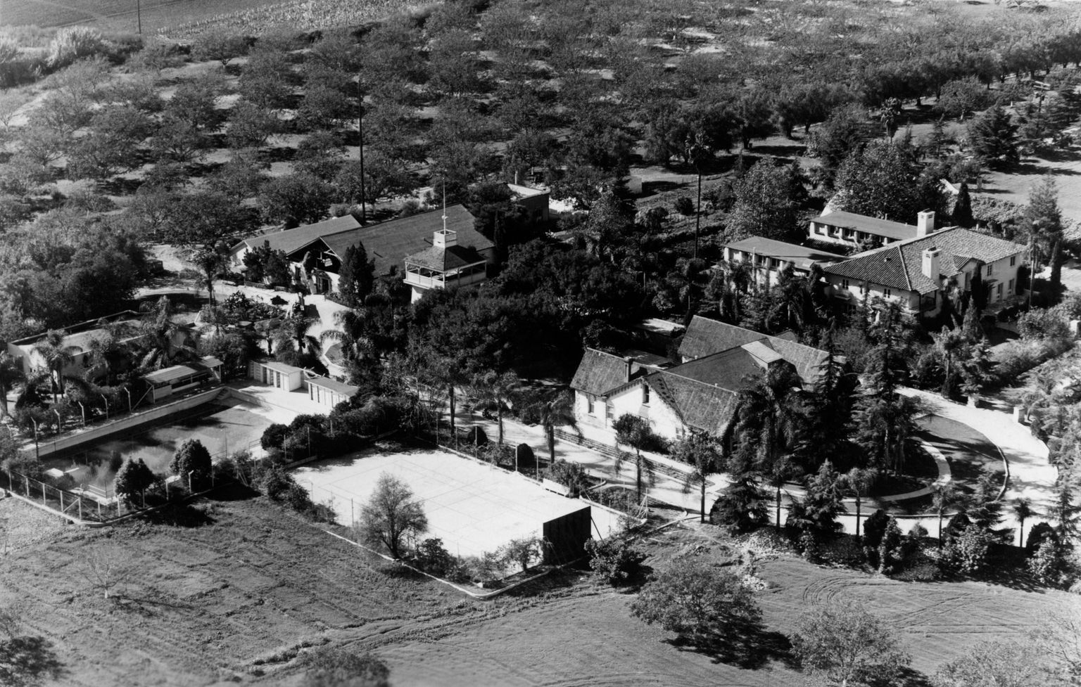 HOMESTEAD AERIAL VIEW FROM THE NORTHEAST, ca. 1940
