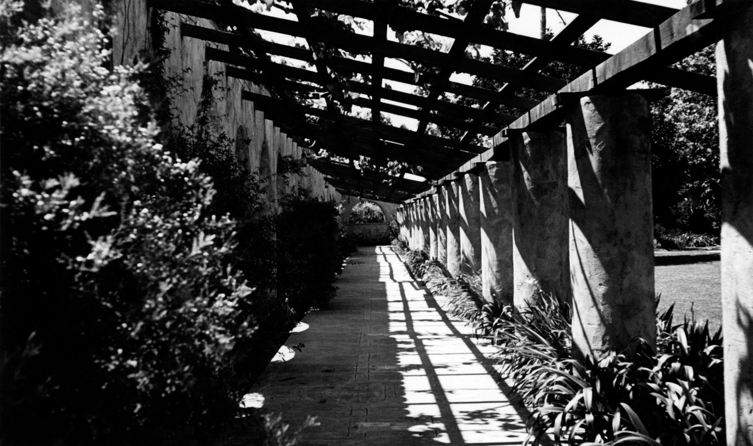 MISSION WALKWAY, SOUTH SIDE, LOOKING WEST, CA. 1941-42