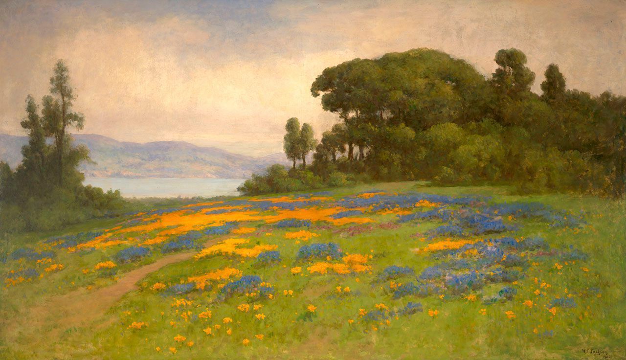 Crocker Art Museum - Art - Poppy Field on the Bay by William Franklin ...