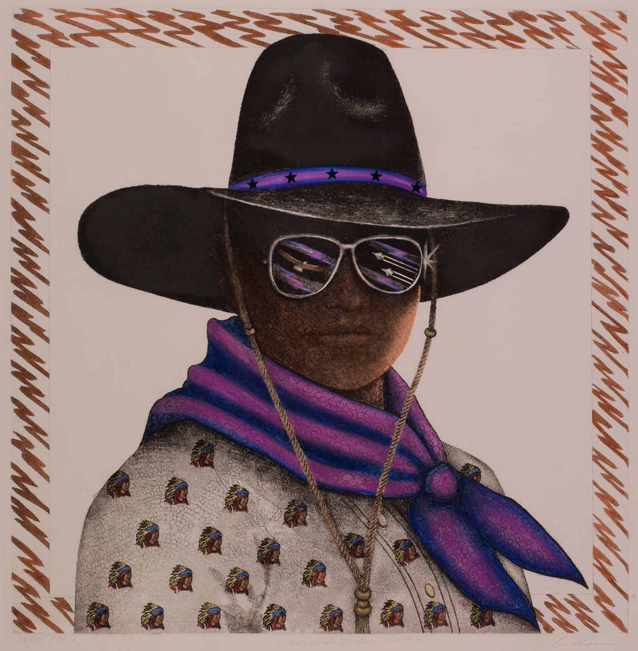 Crocker Art Museum - Art - Vuarneted Indian Cowboy by Jean LaMarr ...