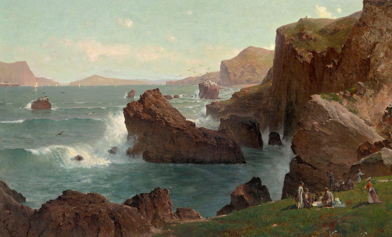 Crocker Art Museum - Art - Picnic by the Sea by Thomas Hill | Crocker Art Museum