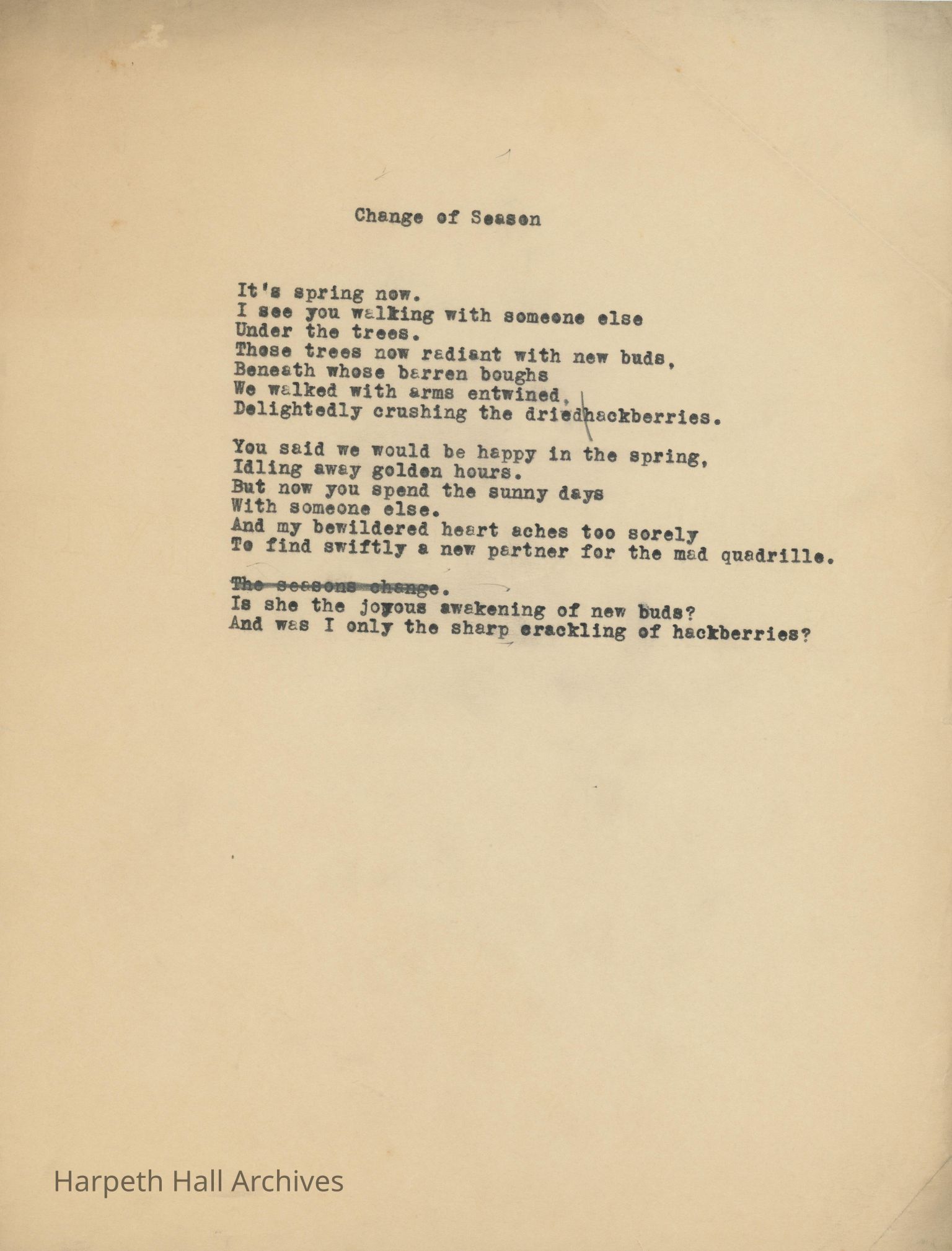 Change of Season Poem