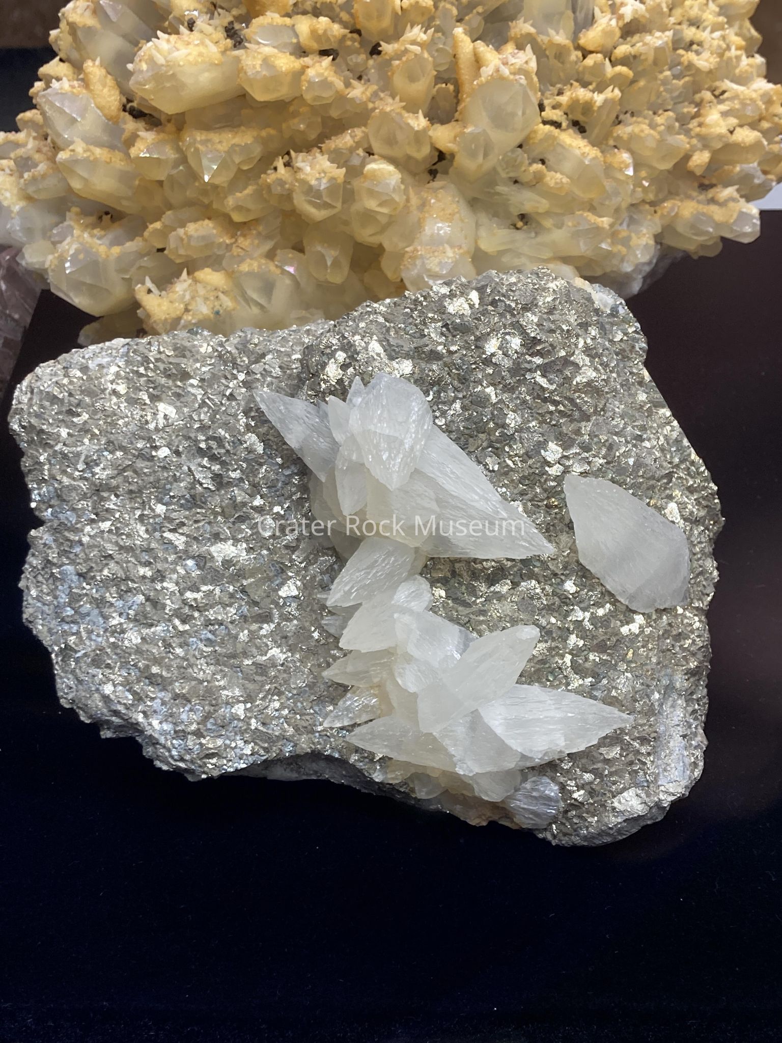 Calcite on Pyrite