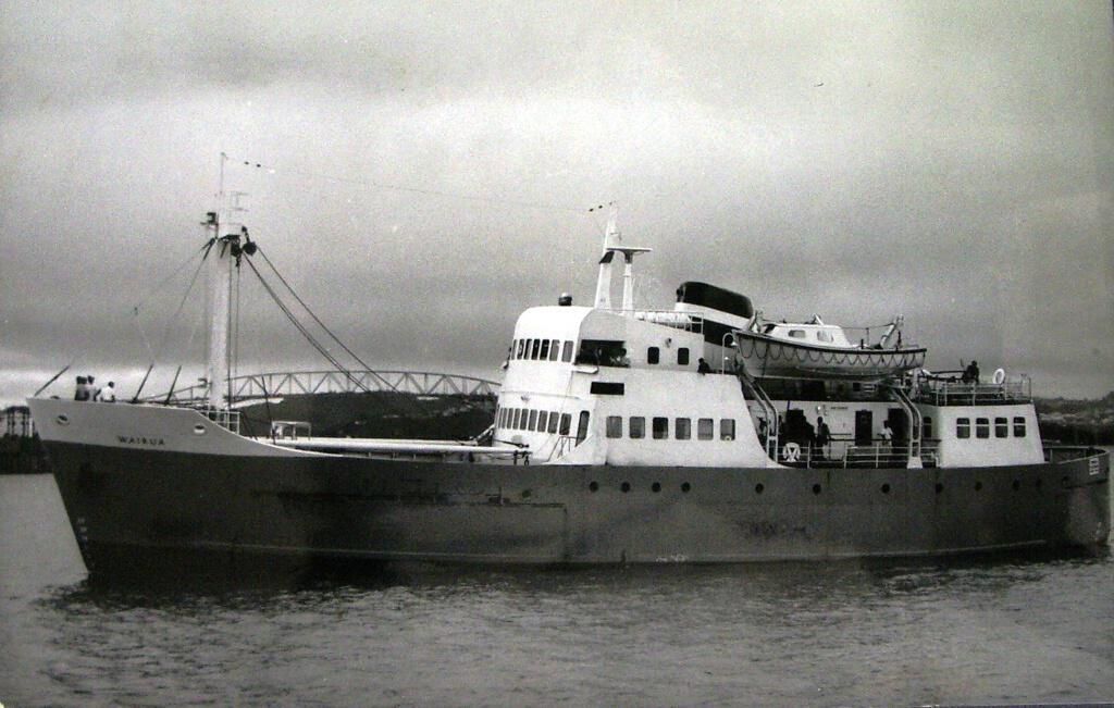 Vairva, New Zealand coastal vessel, port view underway