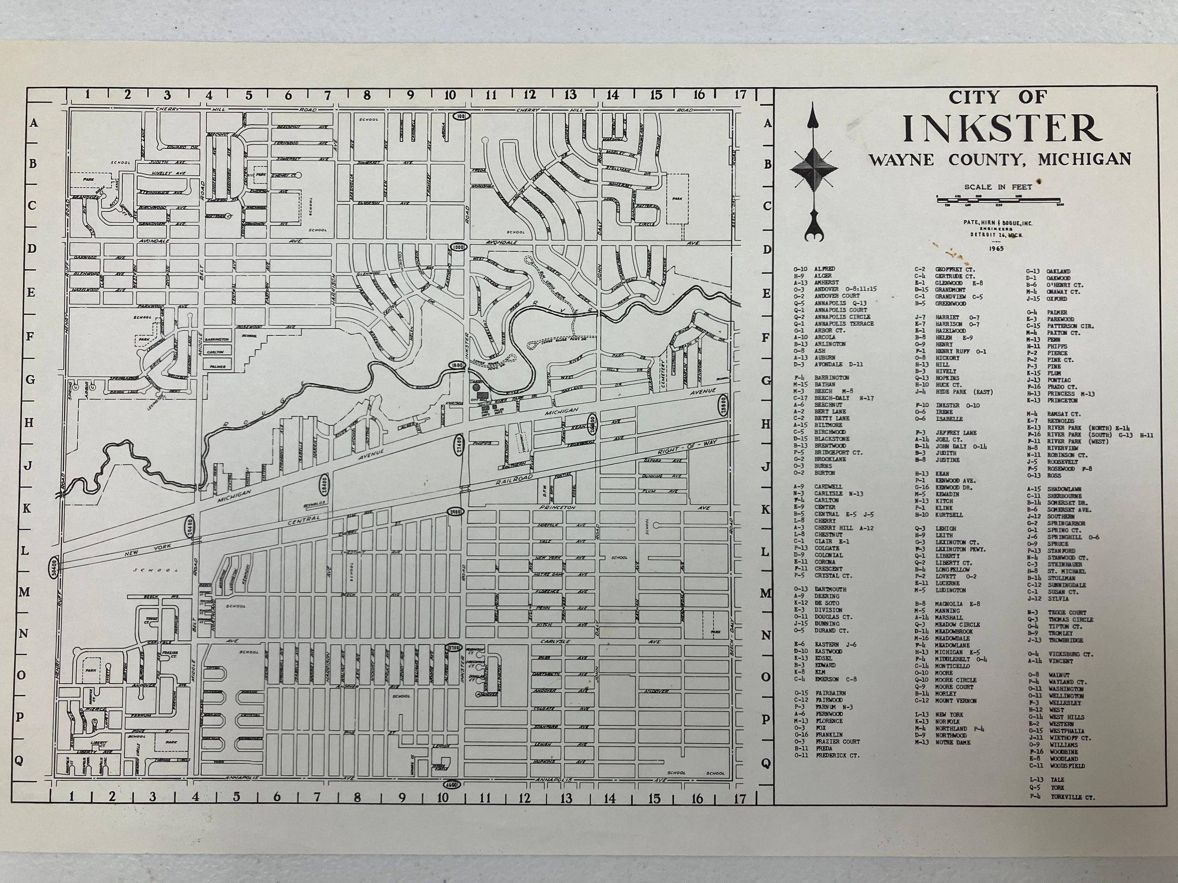 1965 Map of Inkster